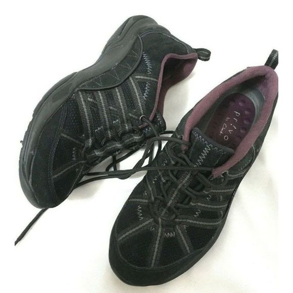 Privo | Shoes | Clarks Privo Sneakers Black Purple Lace Up Walking ...
